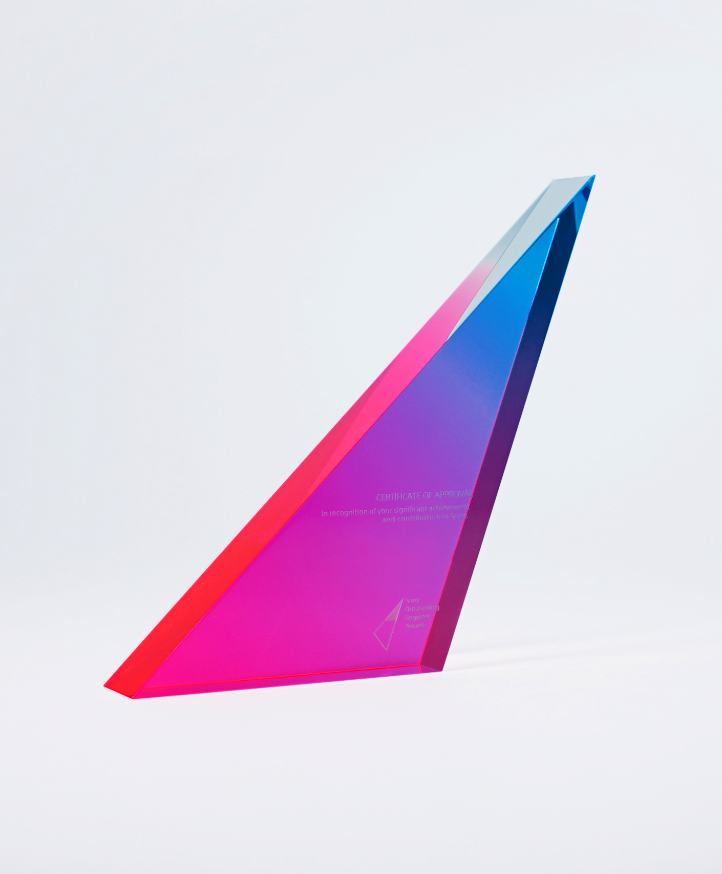 Sony Outstanding Engineer Award／ Acrylic Trophy - HIDETO HYODO